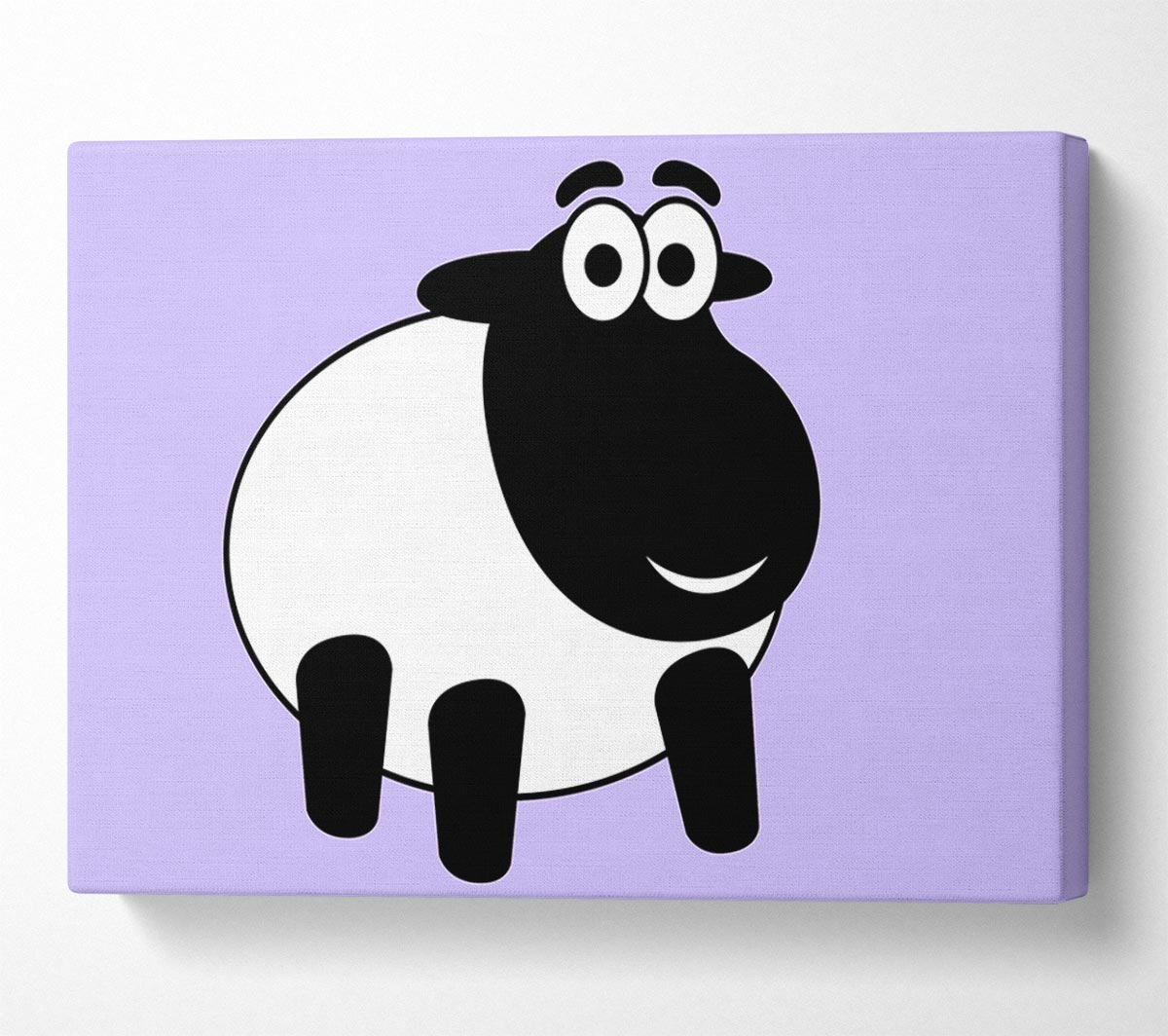 Happy Cartoon Sheep Lilac – Simply Canvas Art