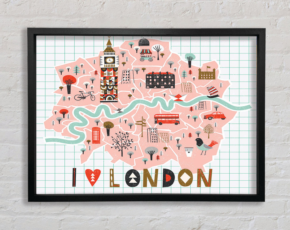 The Little Map Of London 2 Framed Wall Art – Wall art Direct