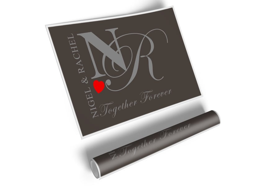 Your Names And Initials Together Forever Chocolate – Simply Canvas Art