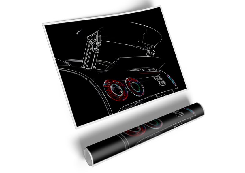 Bugatti Veyron Rear Spoiler Psychedelic – Simply Canvas Art