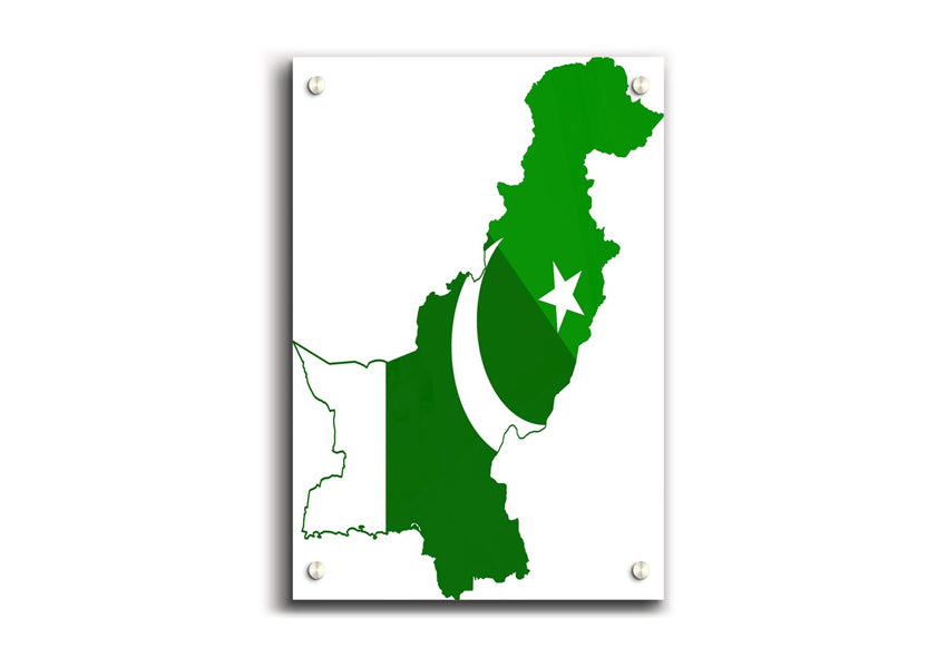 Map Of Pakistan Flag Maps Acryic Print – Simply Canvas Art